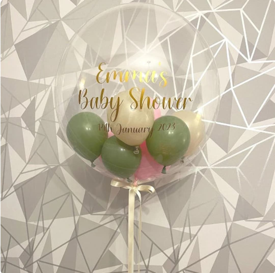 Custom Personalization Balloon 18 or 36 Sticker 18 and 36 Inch Clear ...