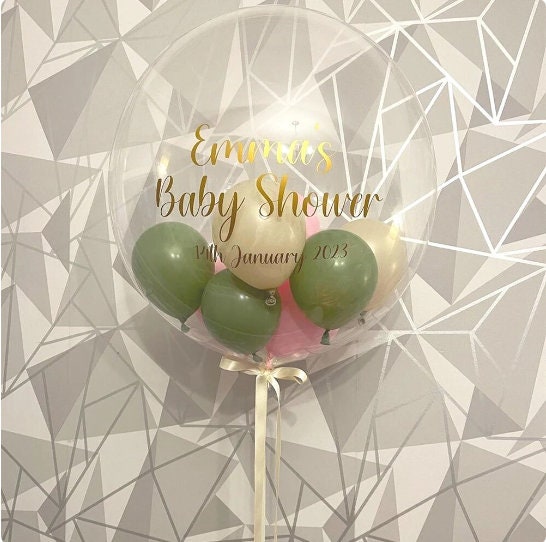 Custom Personalization Balloon 18 or 36 Sticker 18 and 36 Inch Clear ...