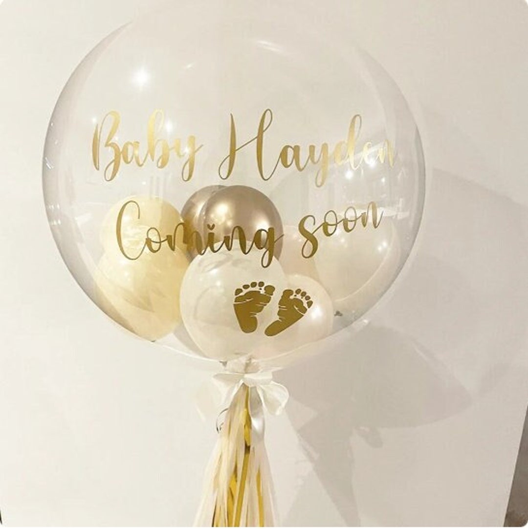 Custom Baby Shower Balloon Diameter 12" or 24" | Sticker | 36inch Clear ...