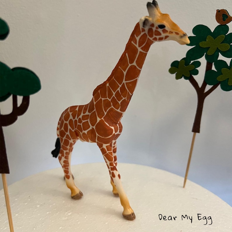 Safari Birthday Party Cake Topper Set Lion, Elephant, Giraffe, Zebra ...