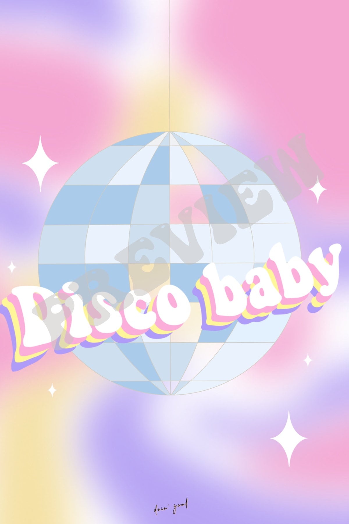 Disco Baby Digital Print - Etsy