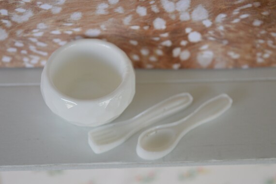 Barbie dishes Dollhouse dishes Serving fork and spoon included Serving ...