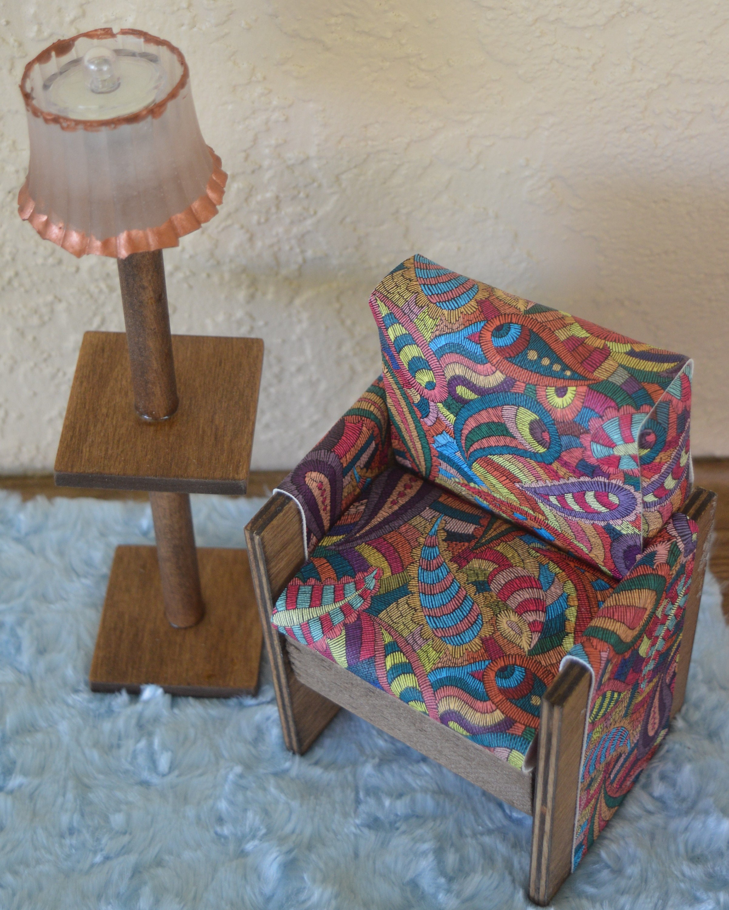 Dolls & Miniatures Retro bedroom Study Table lamp for dollhouse Coffee ...