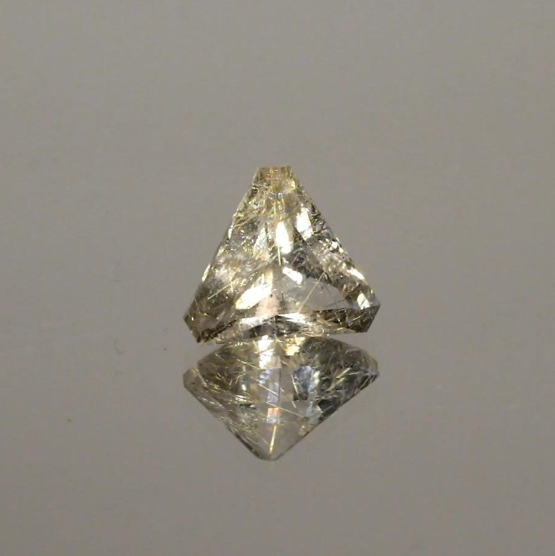 Natural Rutile Quartz Corner Cut Triangle Precision Faceted - Etsy