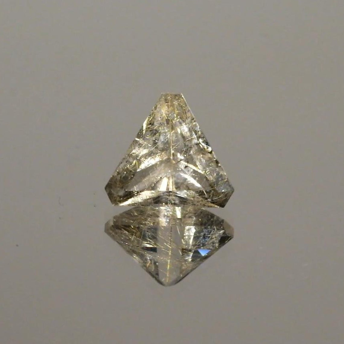 Natural Rutile Quartz Corner Cut Triangle Precision Faceted - Etsy