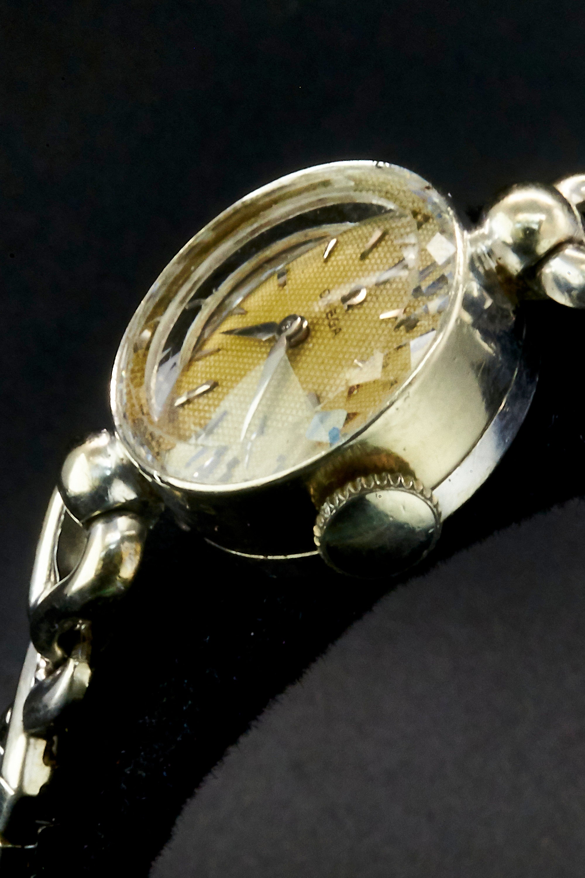 Solid 14k White Gold Watch, 1954s Vintage Omega Cocktail Watch, Stretch ...