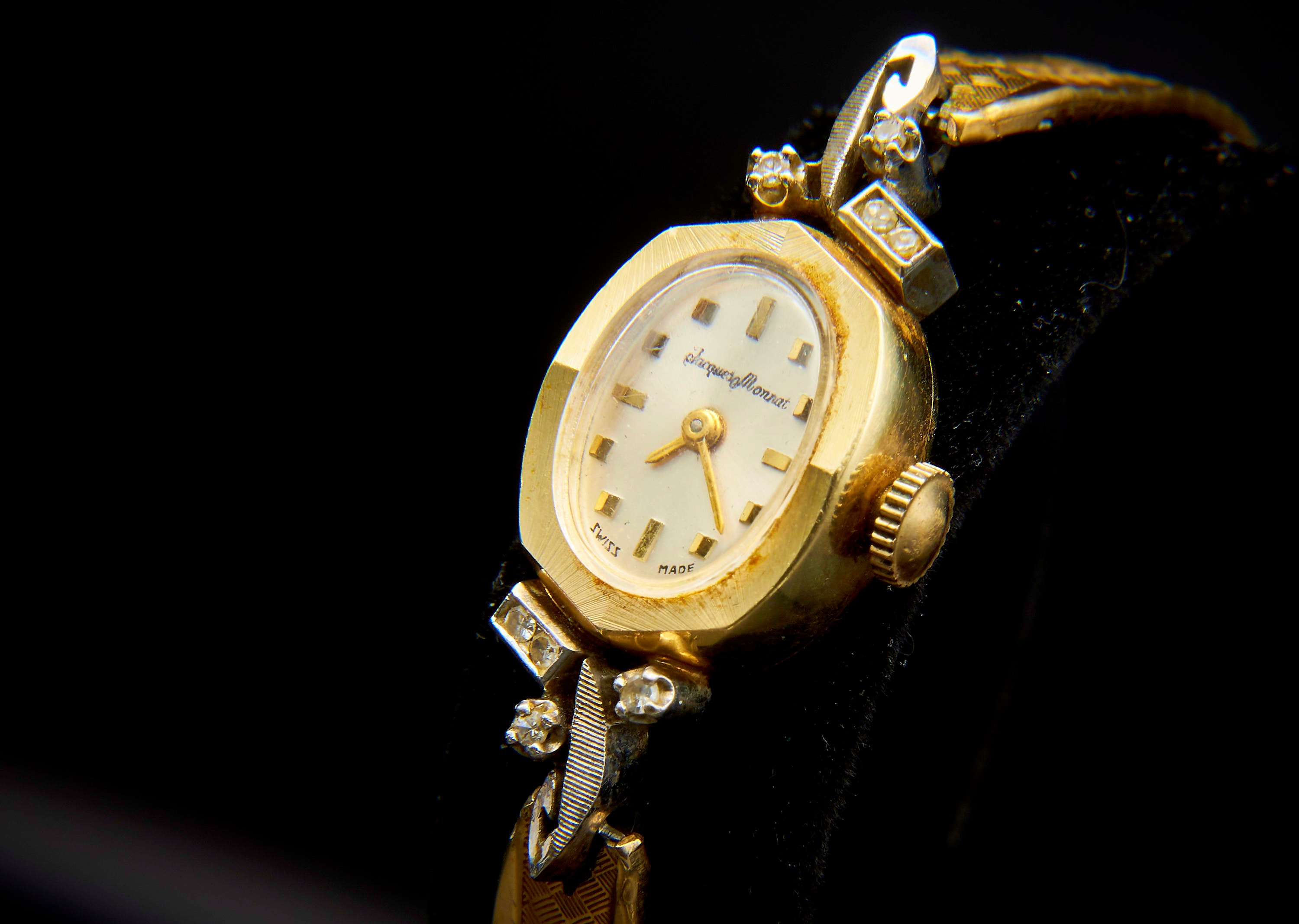 Vintage 1960s Elegance - Art Deco style TINY cocktail watch - SOLID 14k ...