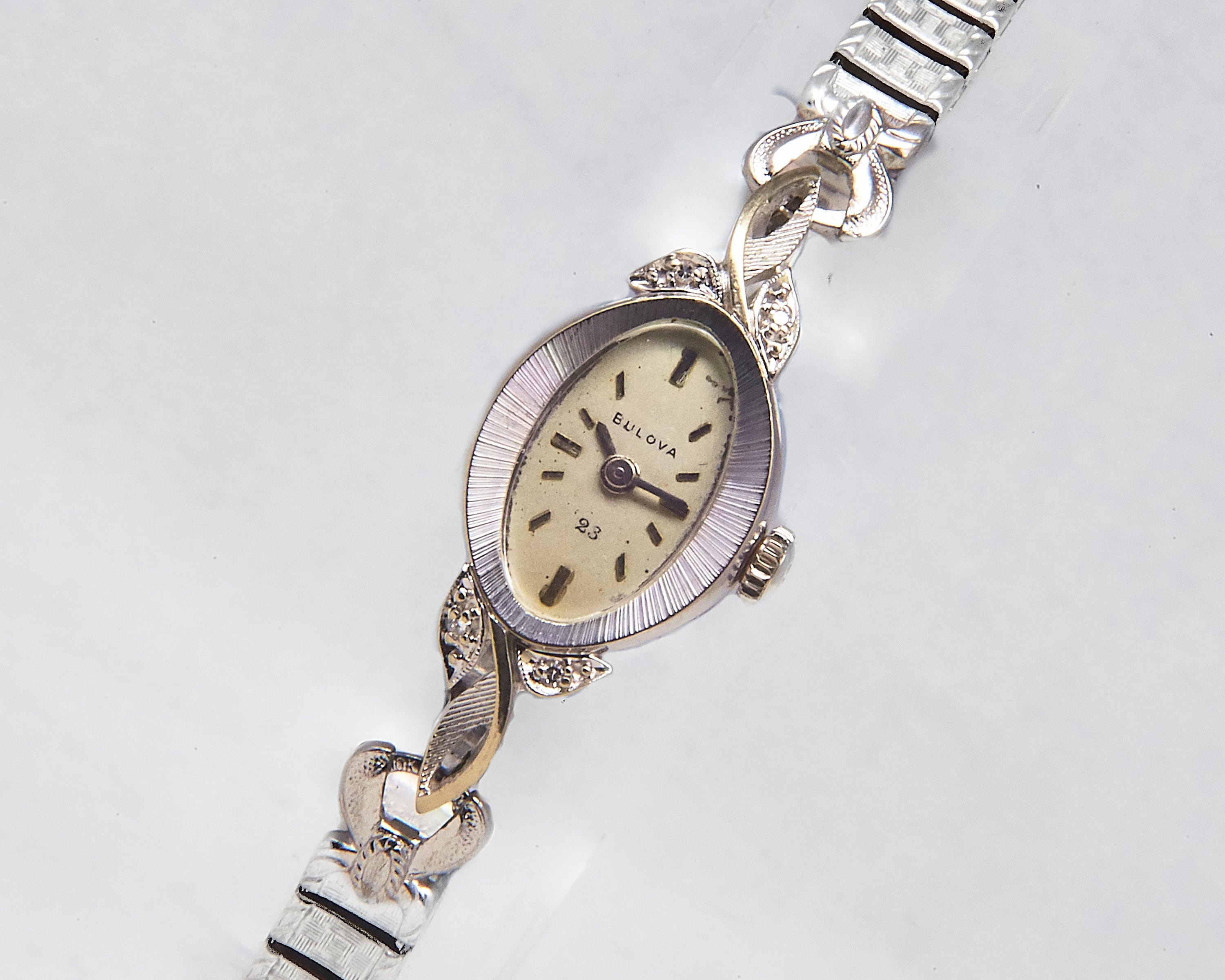 Vintage 60s Solid Gold Diamond Cocktail Watch • Bulova 1967 Lady Petite ...