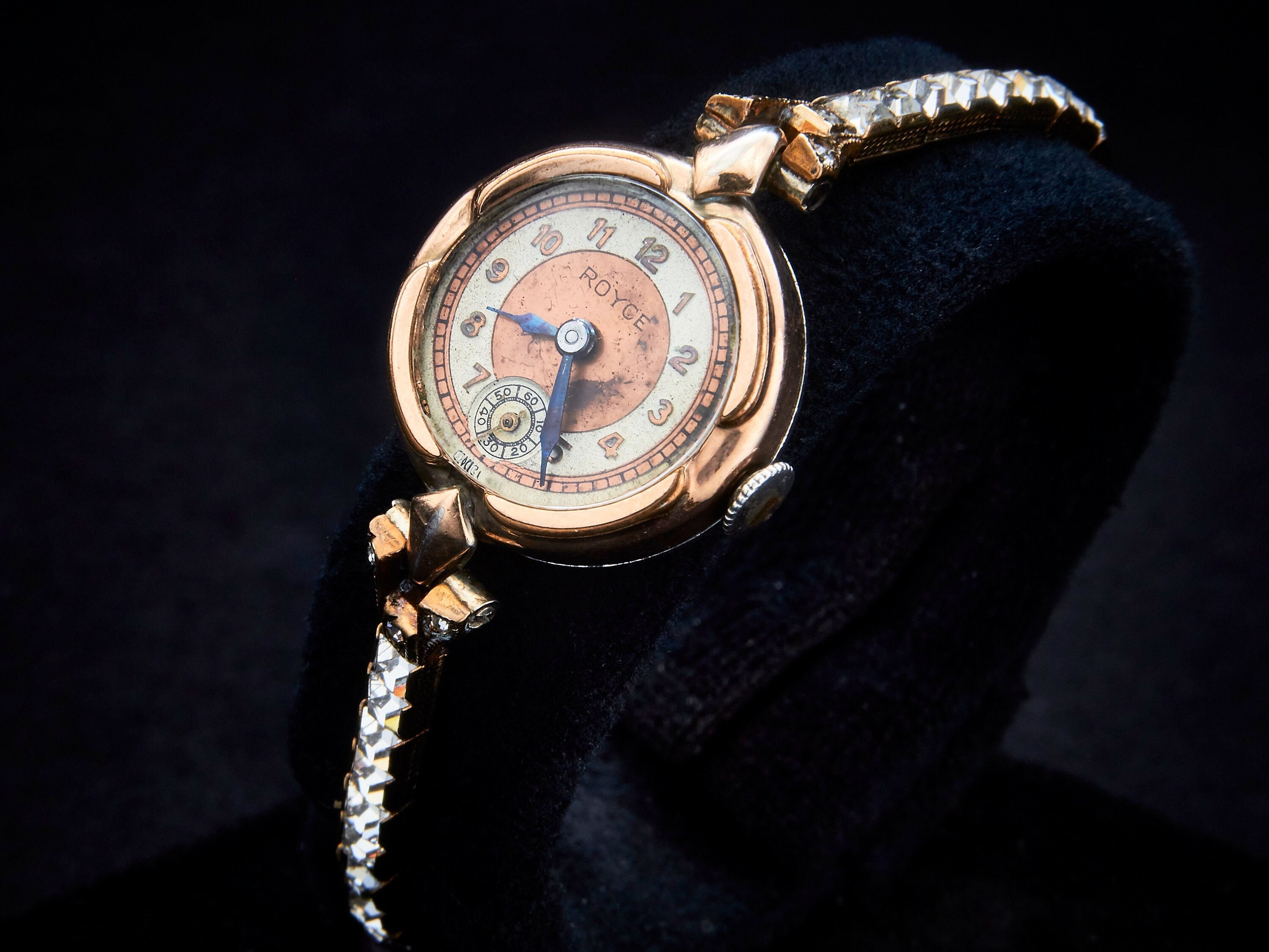 Royce 1940s 14k Rose Gold Plate Cocktail Watch • Round Two-tone Copper ...
