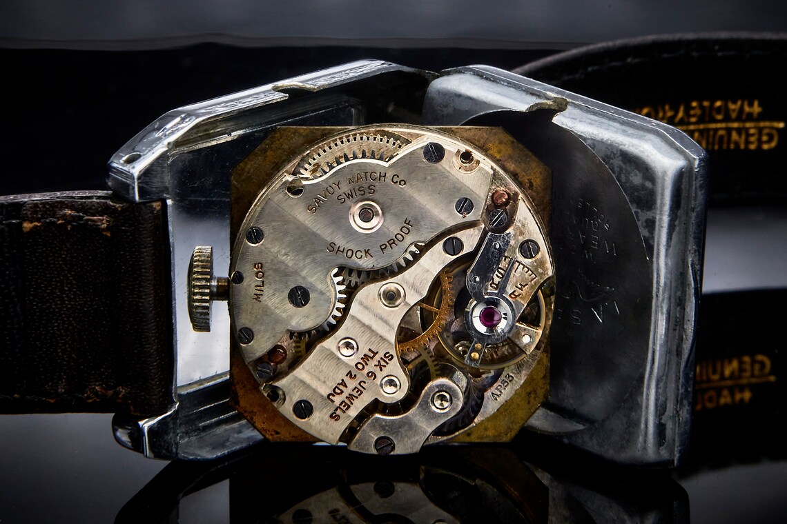 Ornate 1920s MILOS Men's WWI Era White Gold-filled Tank - Etsy