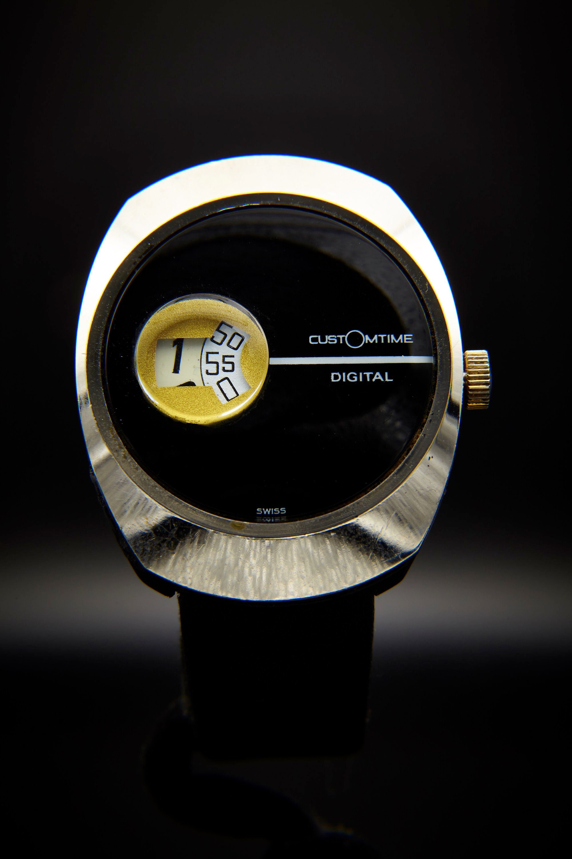 1960s Vintage Space-Age Digital Watch - Mid-Century Mechanical Jump ...