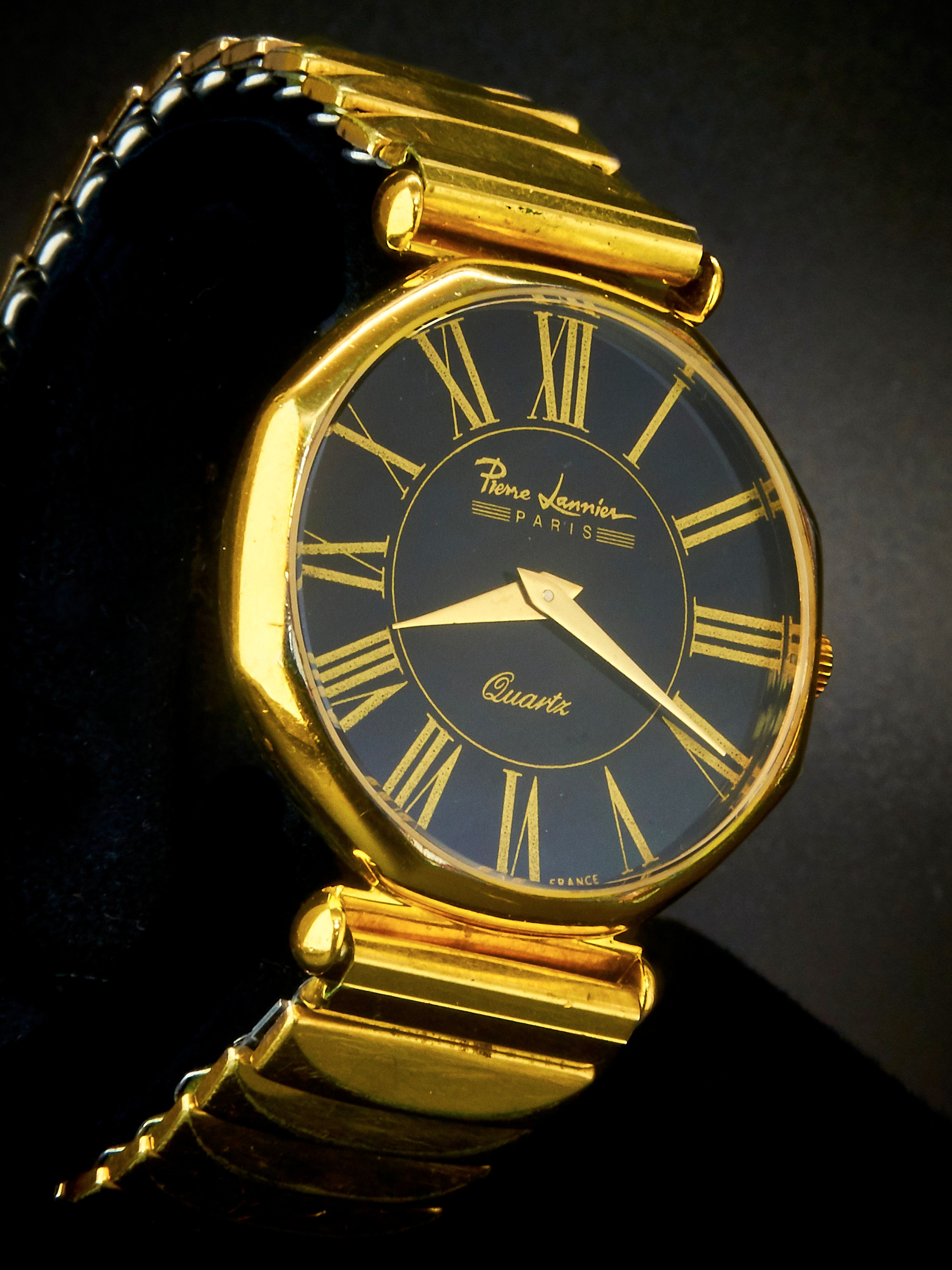 Fantastic! Unique Men's Pierre Lannier Gold Plated Octagonal Quartz ...