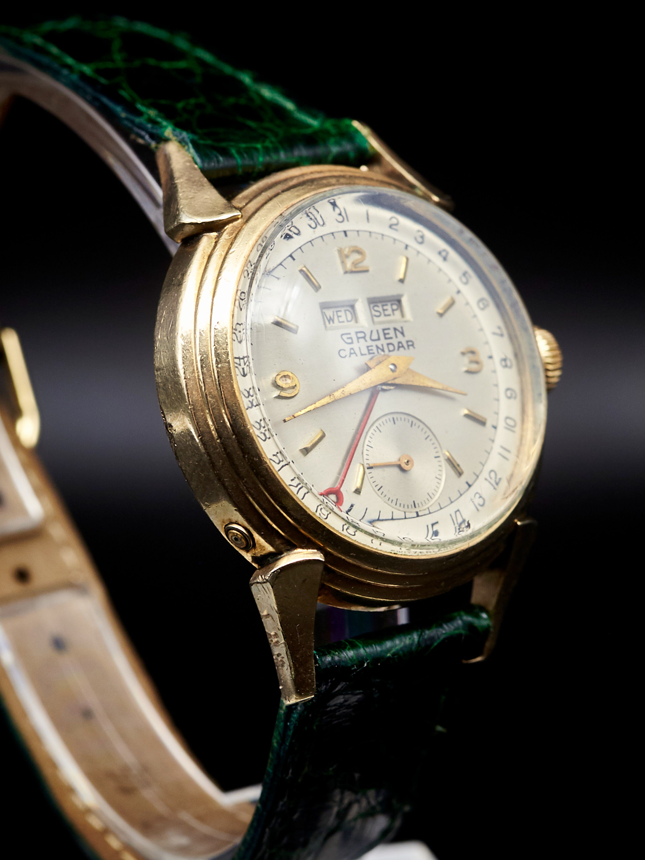 Classic 1950s Mid Century Gruen Unisex Mens Gold Watch | 10k GF Triple ...