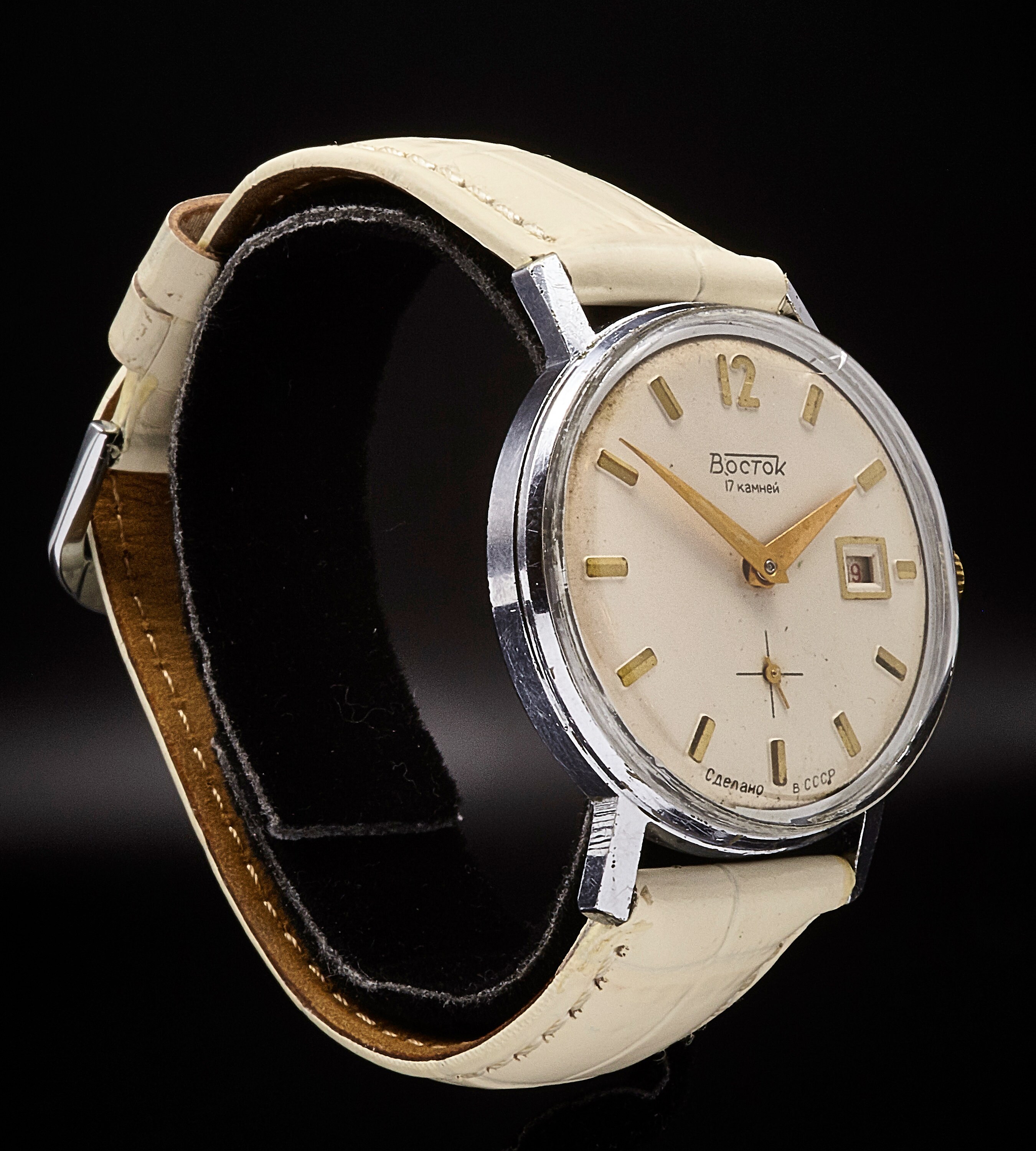 1960s Soviet Space Age Watch - Mid Century, chromed Vostok, creamy ...