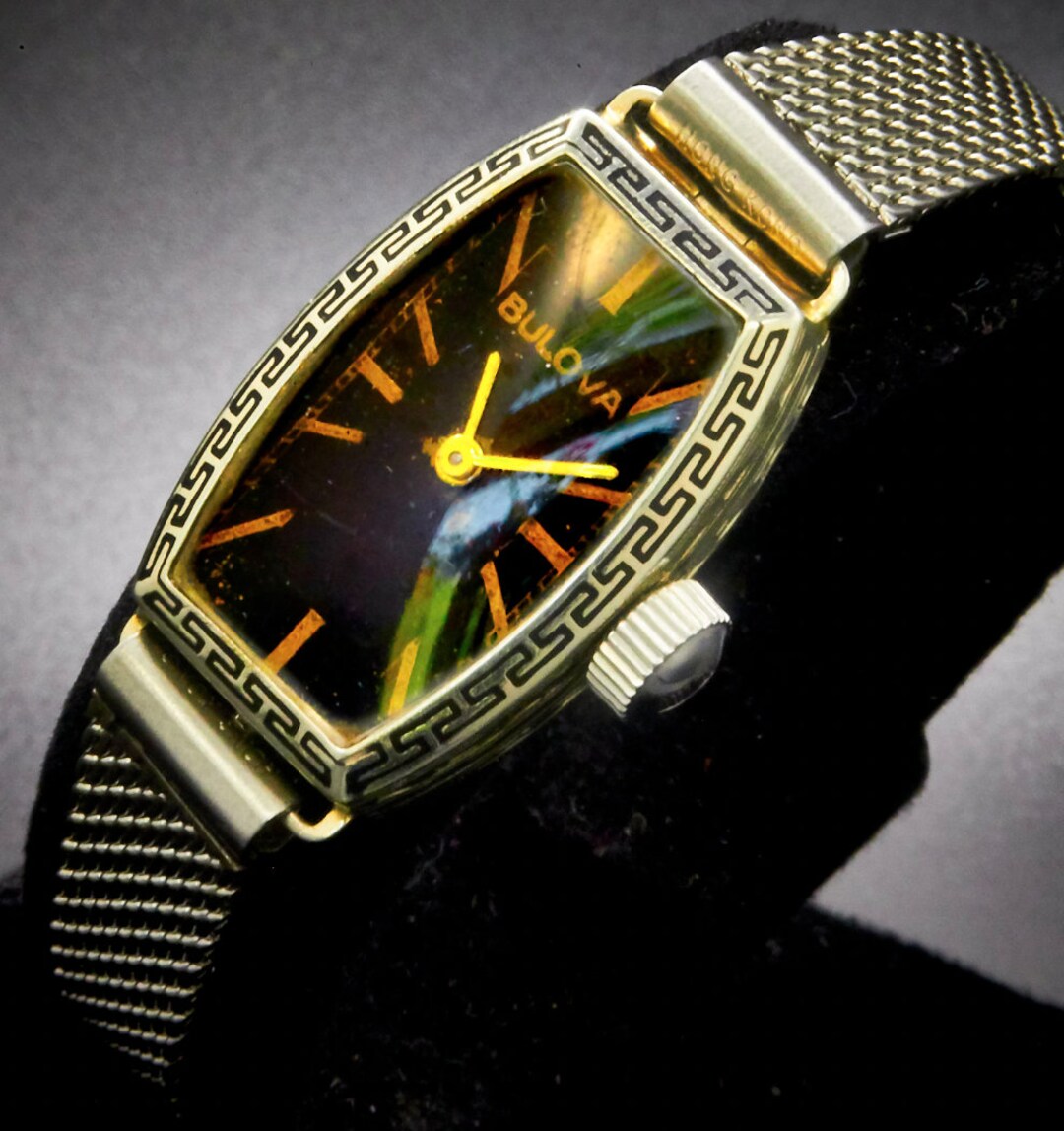 Vintage 1936 Bulova SOLID 14k White Gold Tall Tonneau Art Deco Case ...