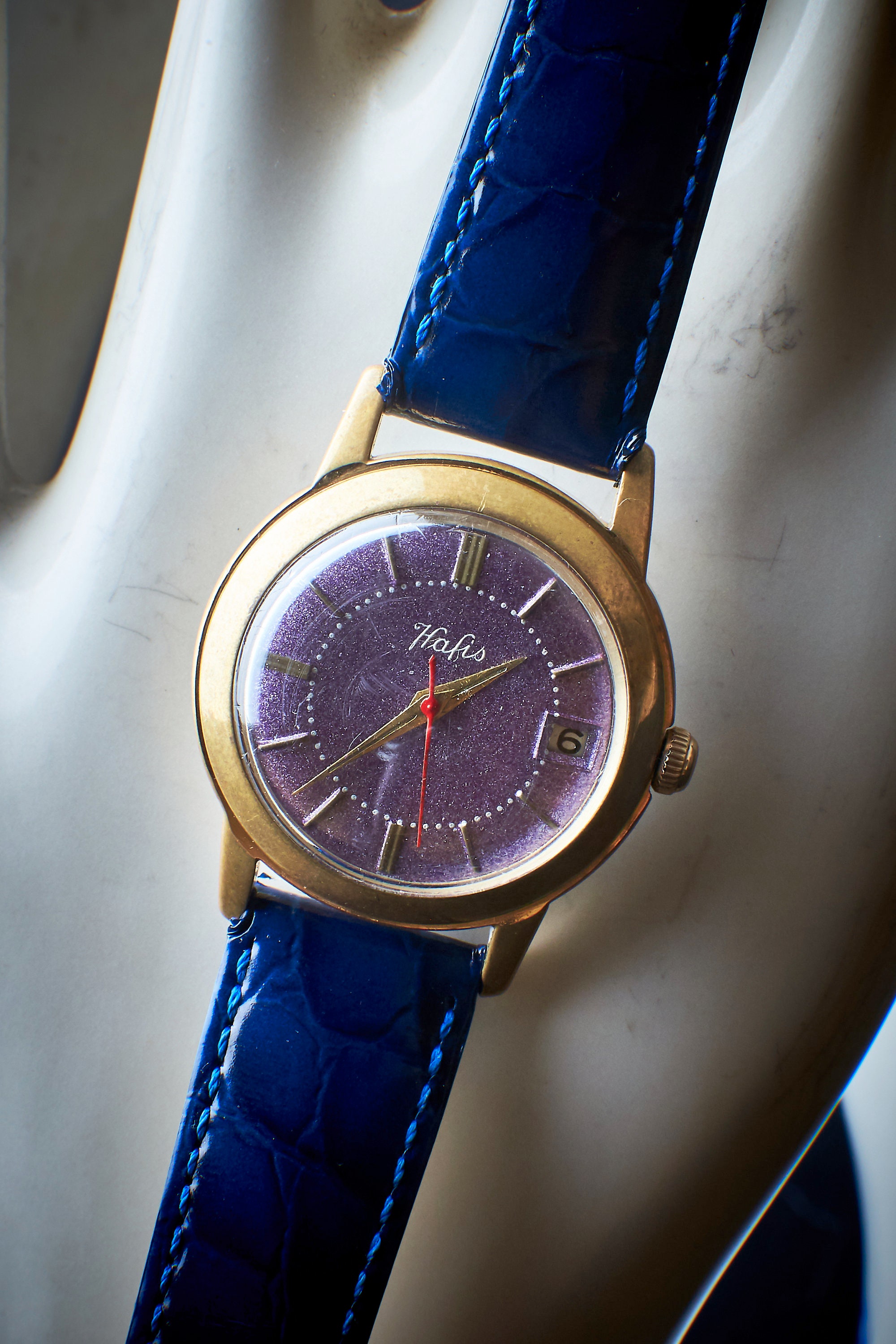 Antique Unisex Watch | Mid-Century Modern Men's Vintage Watch | Purple ...