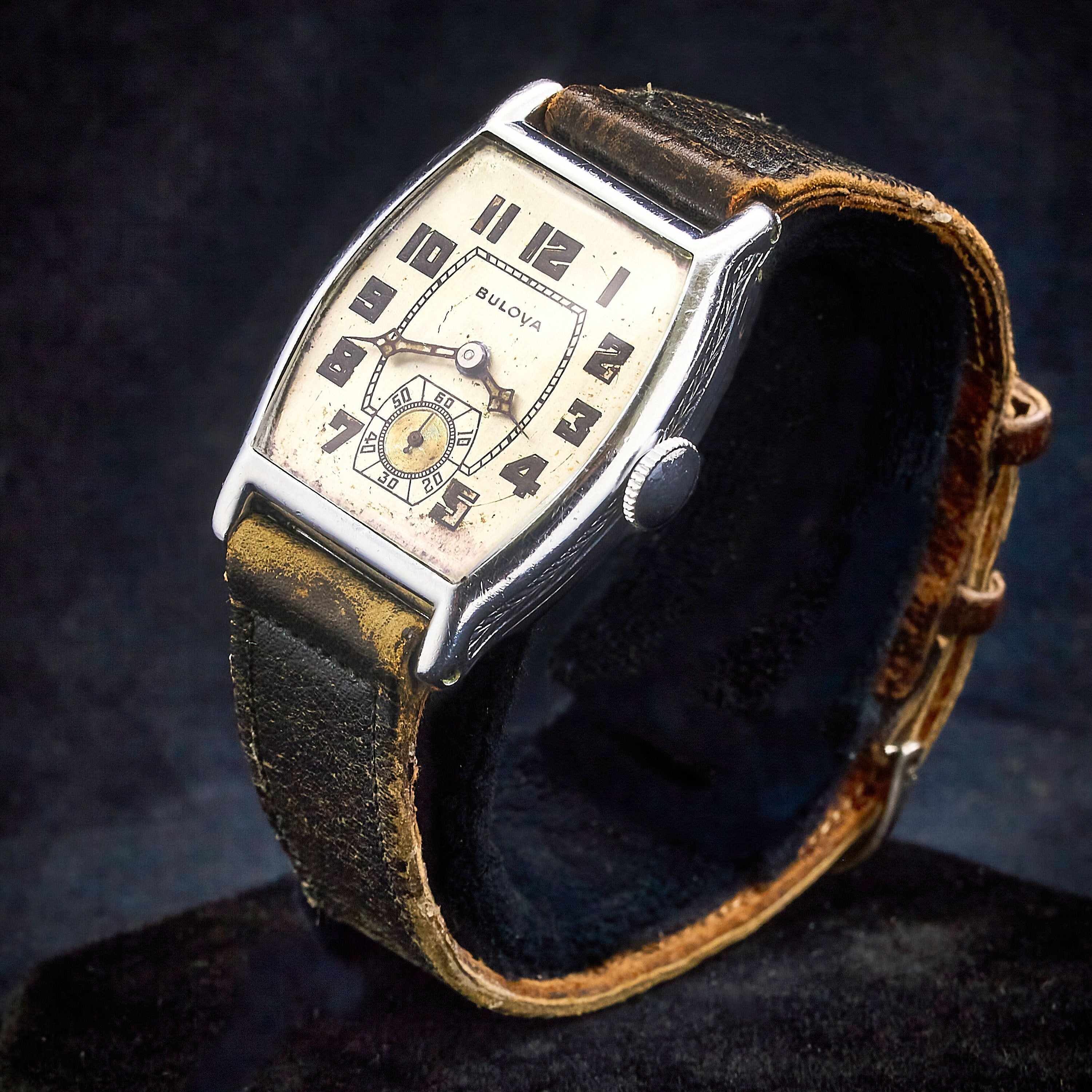 Vintage 1929 Bulova Governor Men's Tonneau Watch • 10k White Gold ...