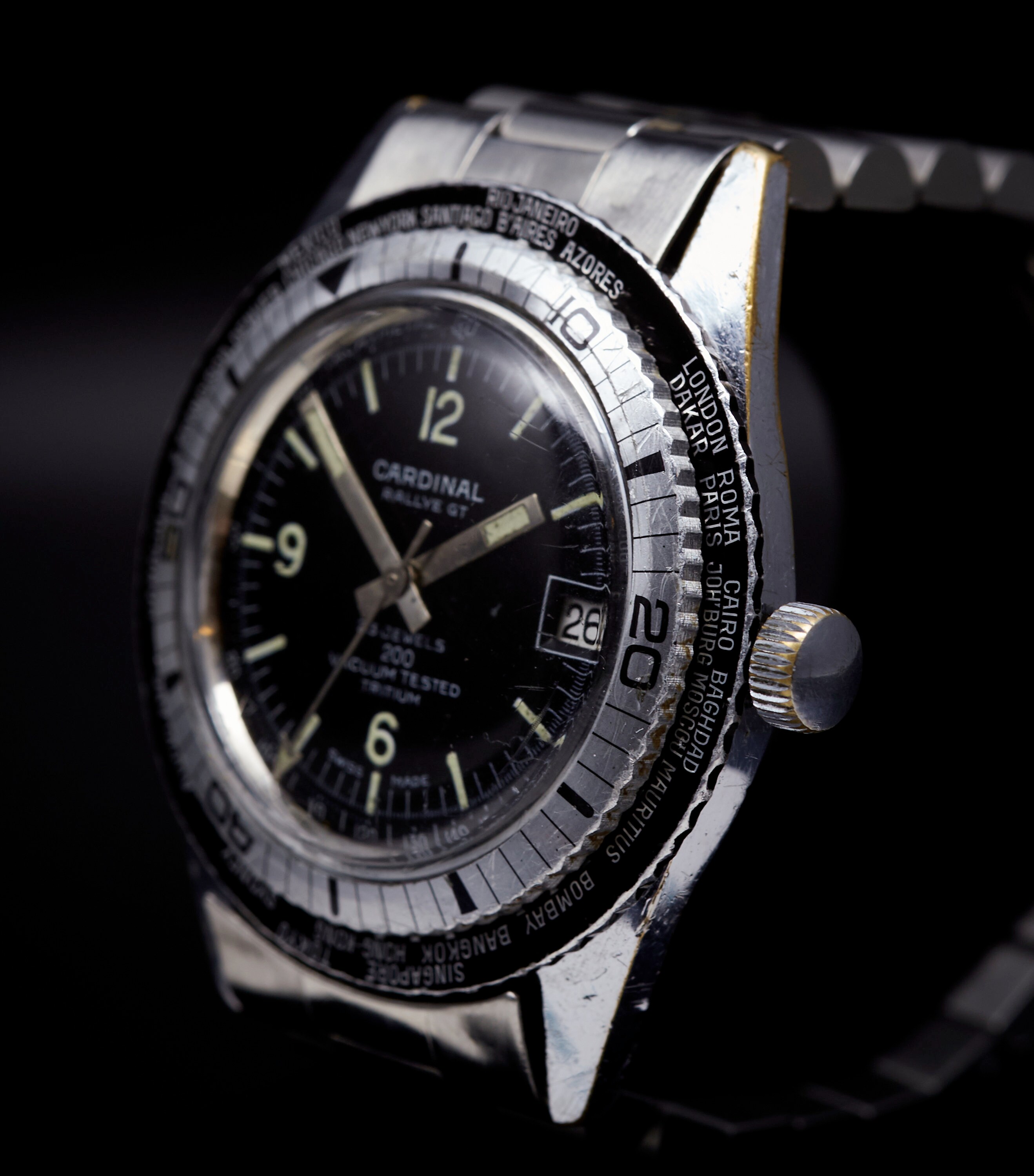 Vintage 1960s Sicura (Breitling) Cardinal Rallye GT diver watch - Rolex ...