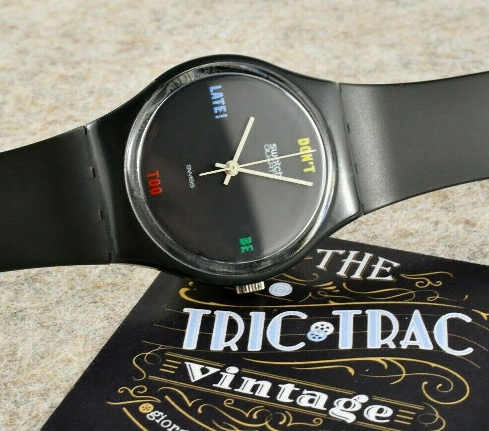 Original 1984 Swatch Watch Don't Be Too Late! GA100 in Original Case ...