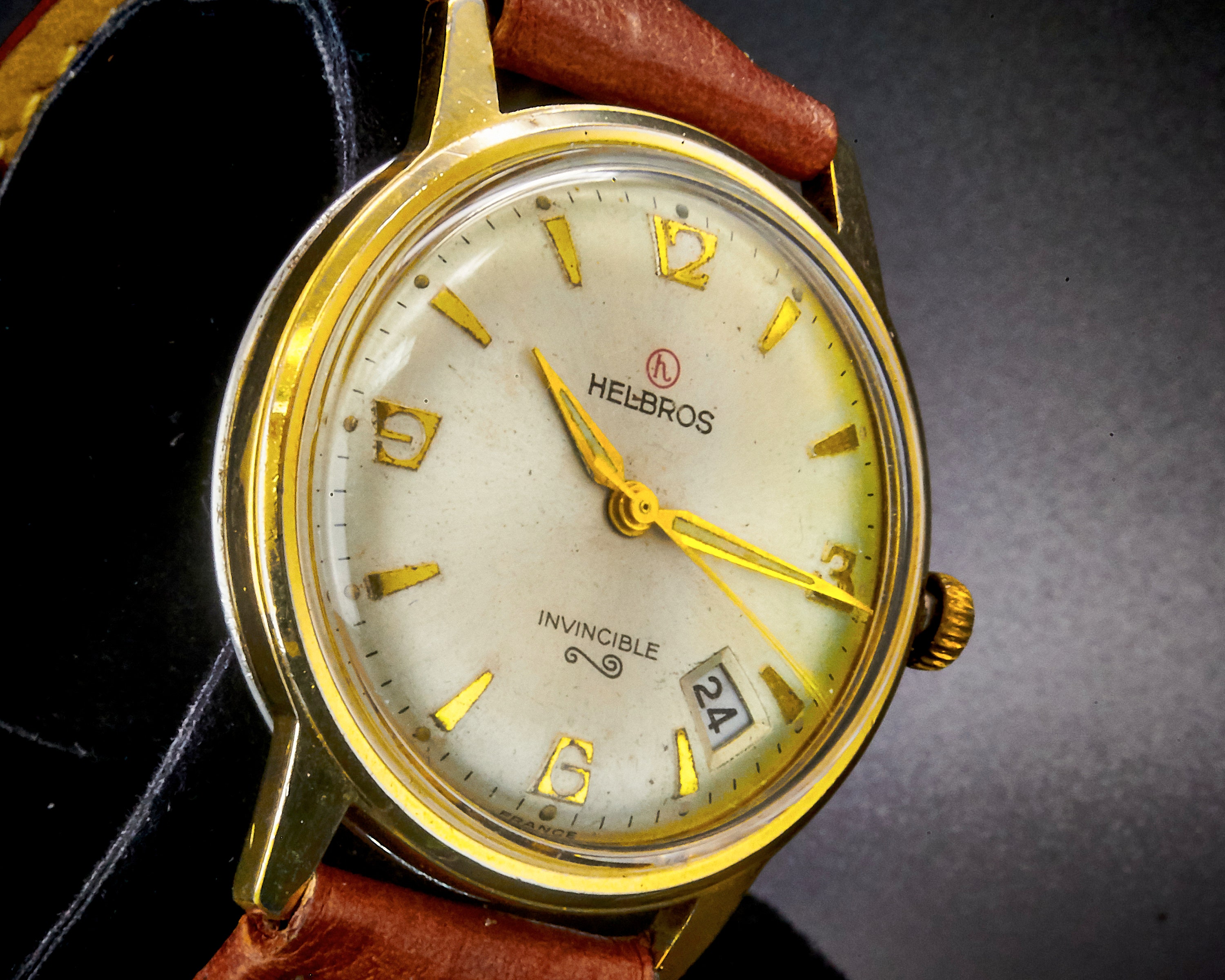 Vintage 1960s Helbros Invincible Men's Watch • Classic French Mid ...