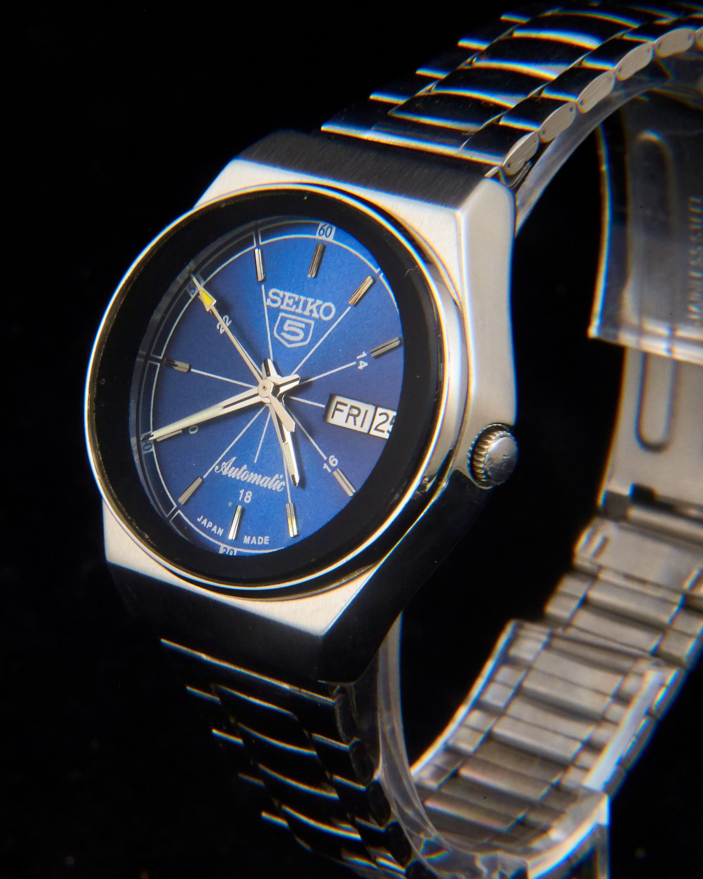 Big 1980s Seiko 5 Automatic Watch - Edgy Japanese Aesthetic - Custom ...