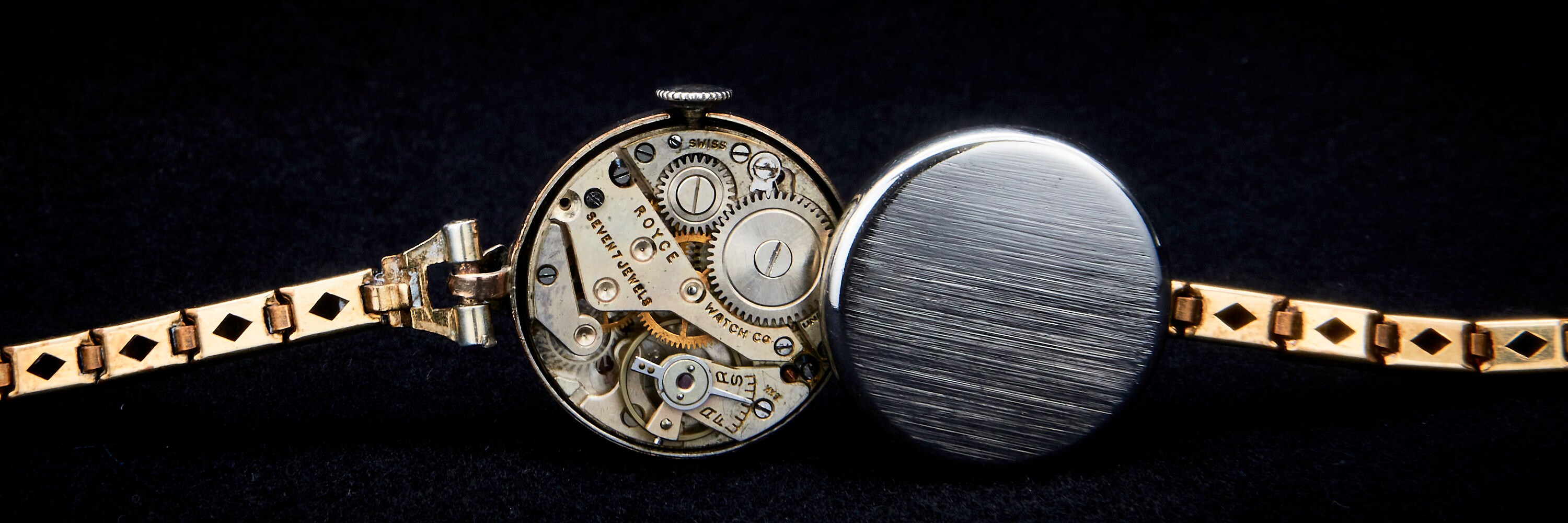 Royce 1940s 14k Rose Gold Plate Cocktail Watch • Round Two-tone Copper ...