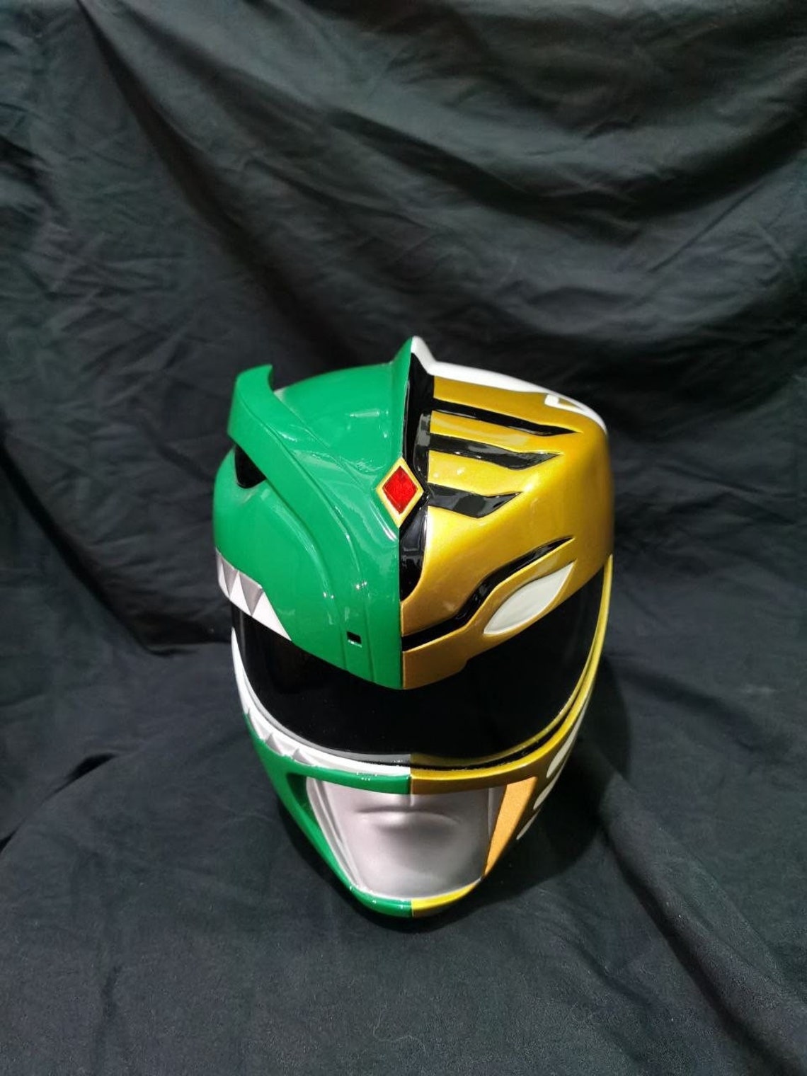 Two Face Green White Ranger Custom Helmet - Etsy