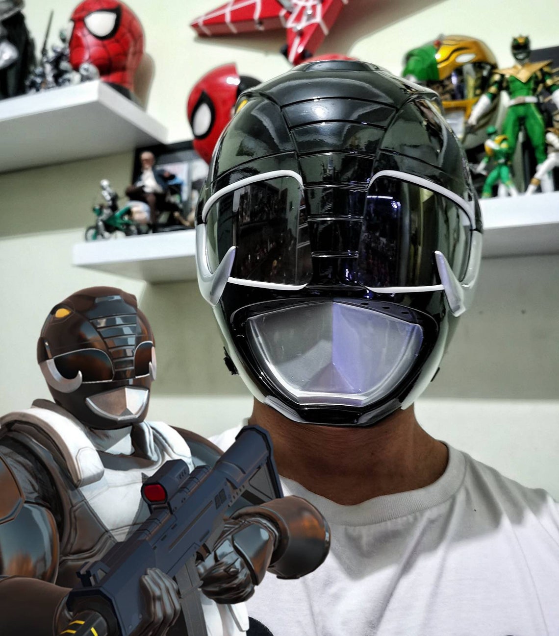 Black Ranger MMPR / Mastodon Sentries Helmet - Etsy