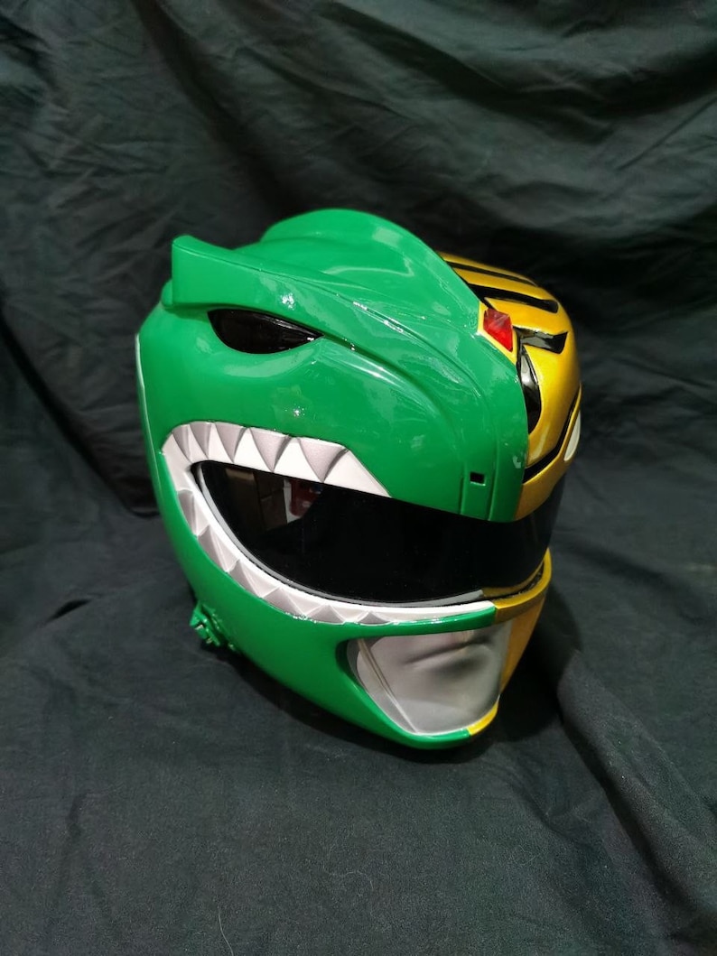 Two Face Green White Ranger Custom Helmet - Etsy