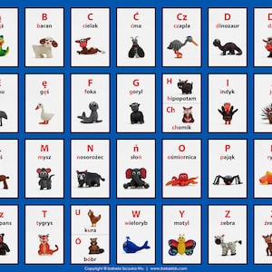 Placemats, Polish Alphabet, Animals, - Etsy