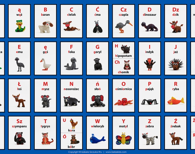 Placemats, Polish Alphabet, Animals, - Etsy