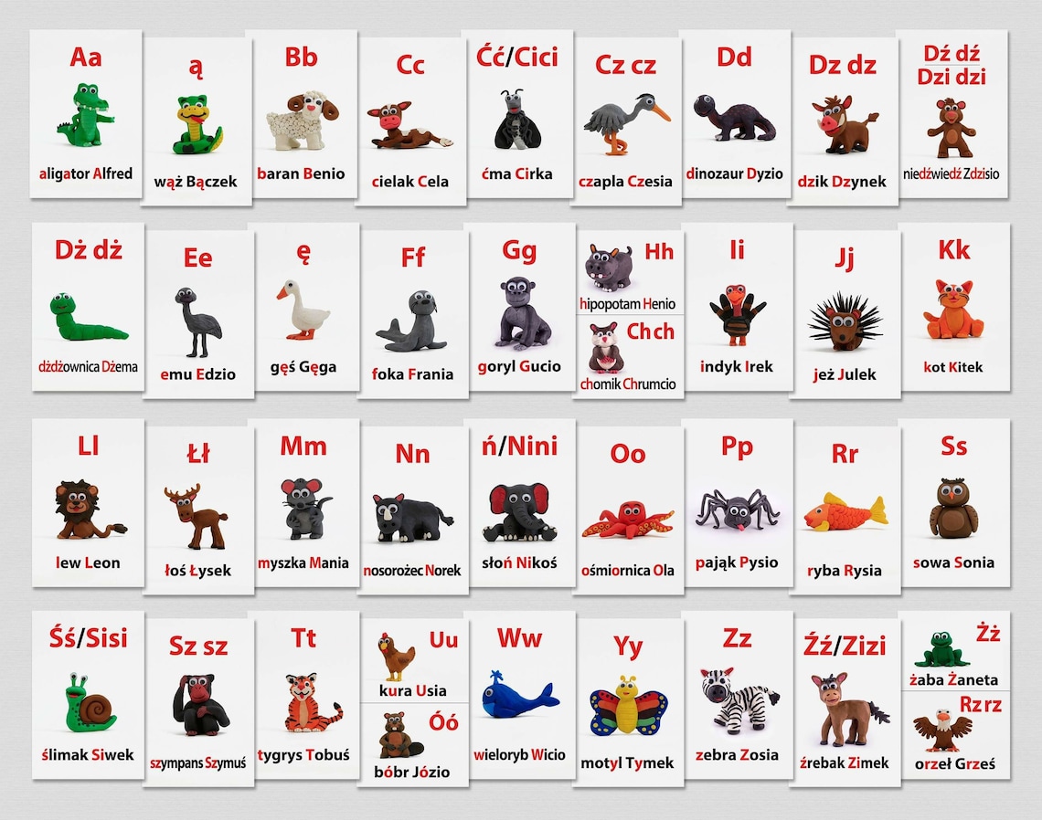 Polish Alphabet Flash Cards - 4x6 - Etsy