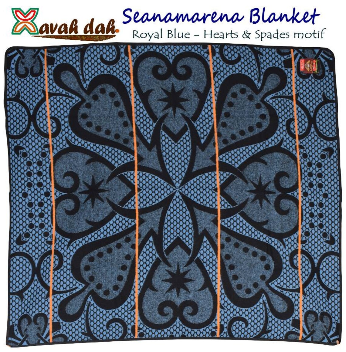 Basotho Blanket Seanamarena Hearts royal Blue - Etsy