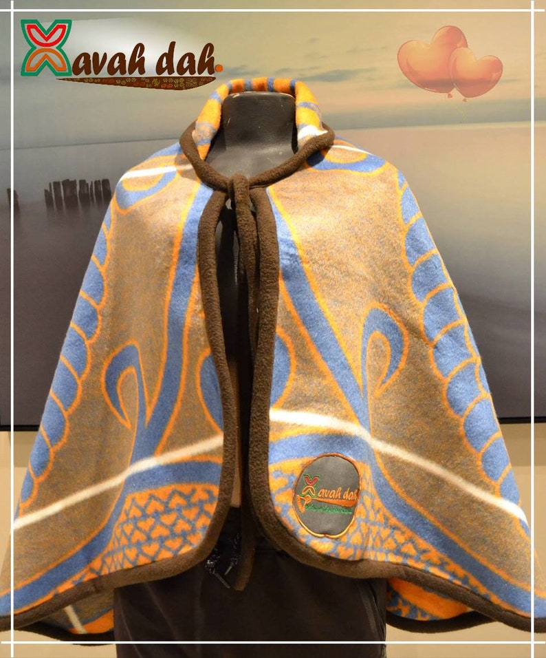 Basotho Blanket Poncho-shawl orange - Etsy