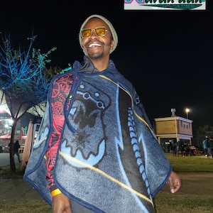 Basotho Blanket - Poncho-shawl (royal Blue) - Etsy