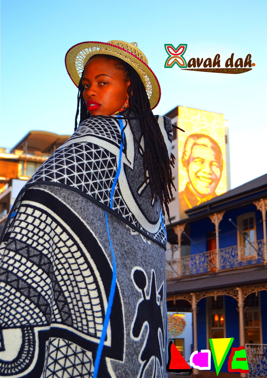 Basotho Blanket - Kharetsa (blacknwhite) Blue Line - Etsy