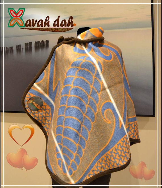 Basotho Blanket Poncho-shawl orange | Etsy