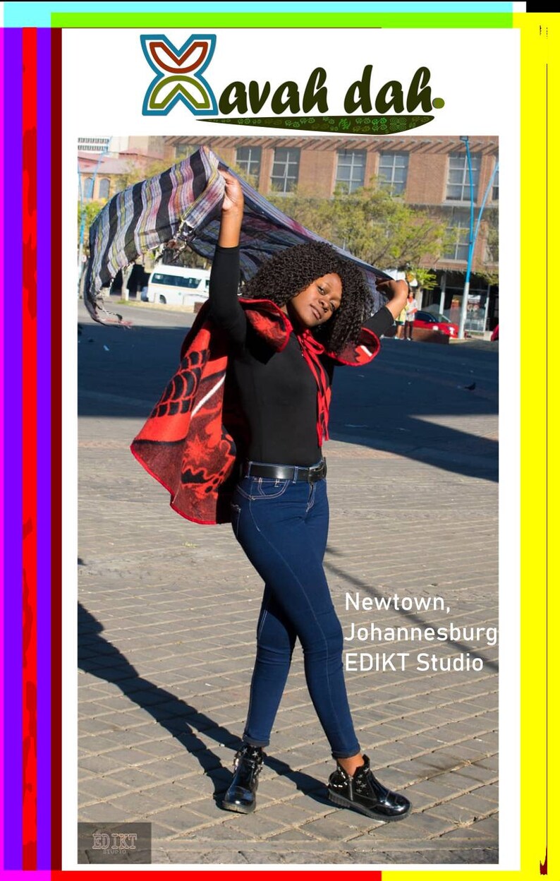 Basotho Blanket - Poncho-shawl (red) - Etsy