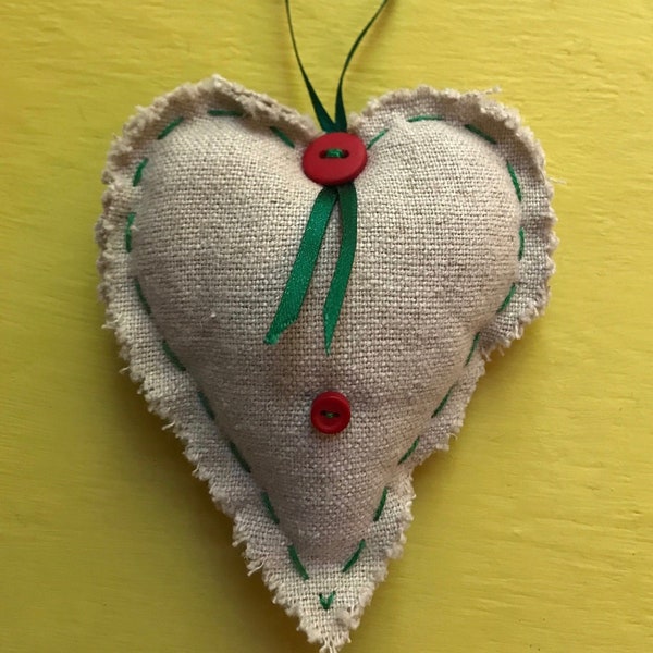 Fabric Hanging Heart - Etsy UK