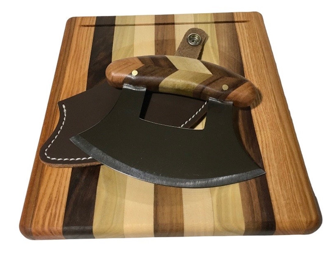 Value Handmade in USA Wood Ulu Knife Cutting Chopping Bowl/board 8.5" X ...