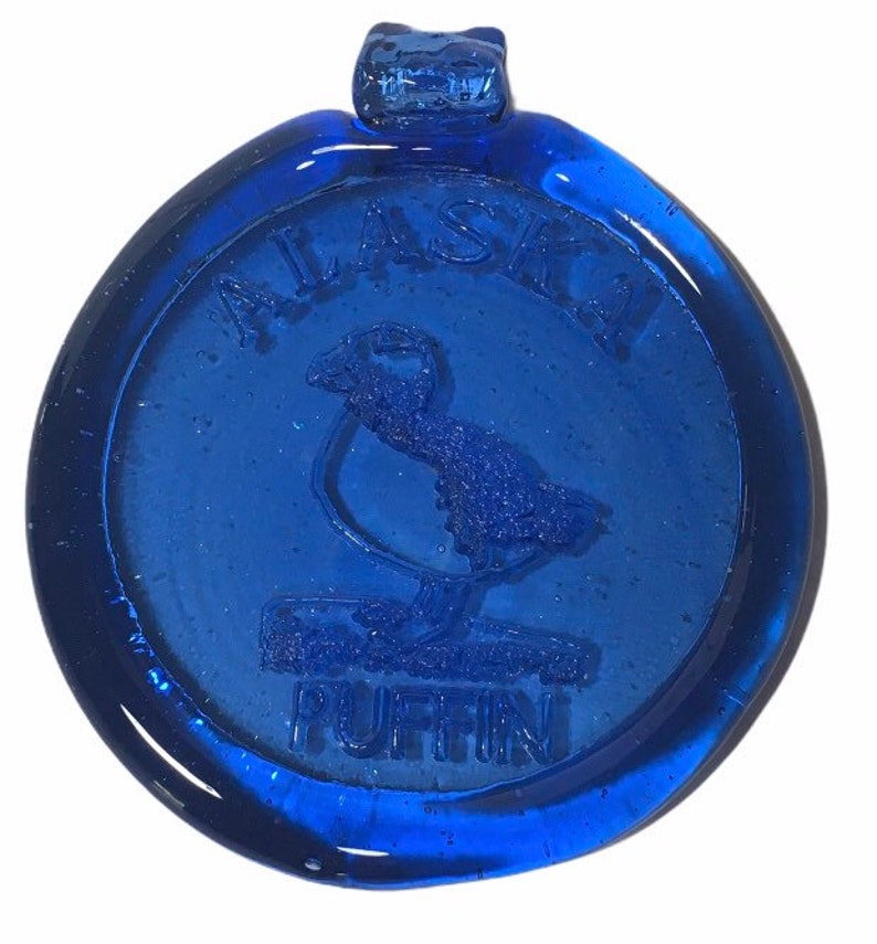 Handmade Made in the USA RECYCLED Glass Medallion Suncatcher- Puffin - Etsy