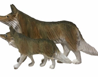 Wood Carved Wolf - Etsy