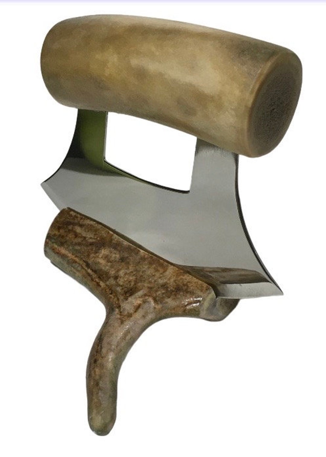 Handmade Made in Alaska Natural Caribou Antler Natural Coloring Ulu ...