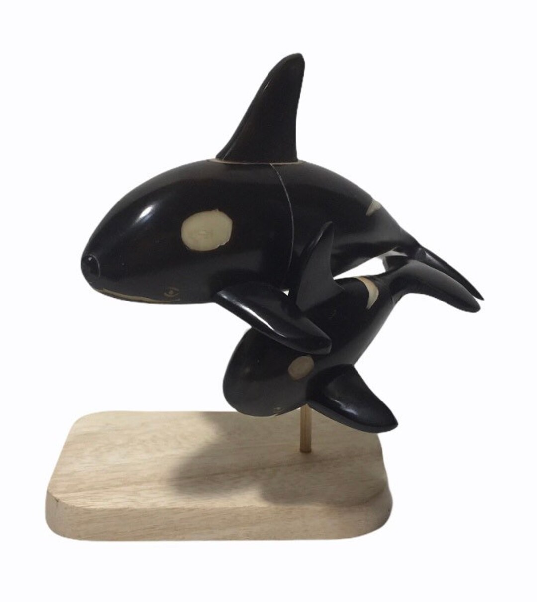 Kukui Nut Carved DOUBLE Orca Whale Handmade Unique Figurine 4" - Etsy