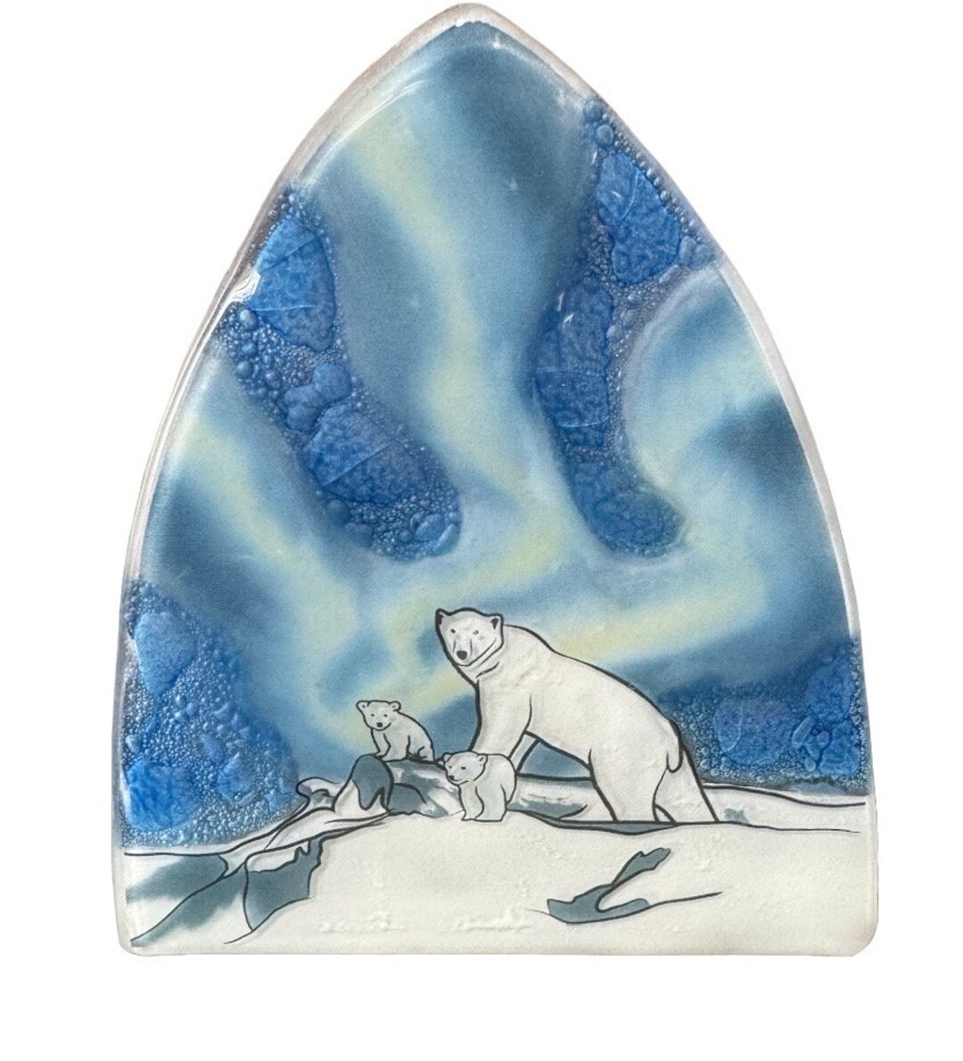 Handmade Fused Glass Glass Night Light Polar Bear Northern Lights - Etsy