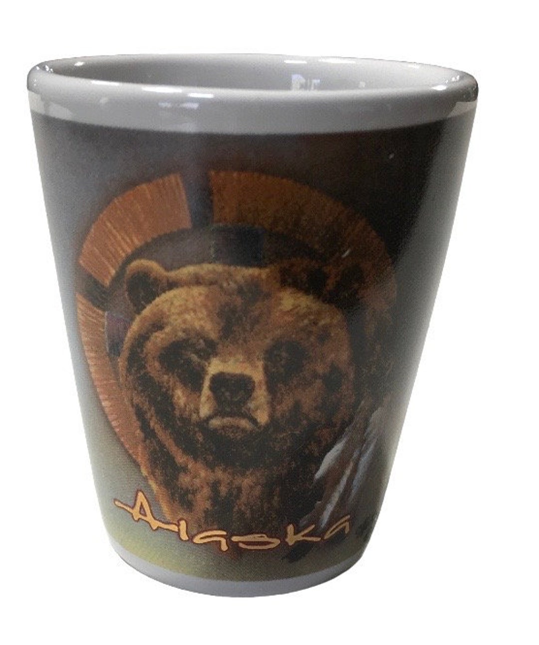 New Vintage Brown Bear Alaskan Shot Glass 1ounce Ceramic Made in the ...