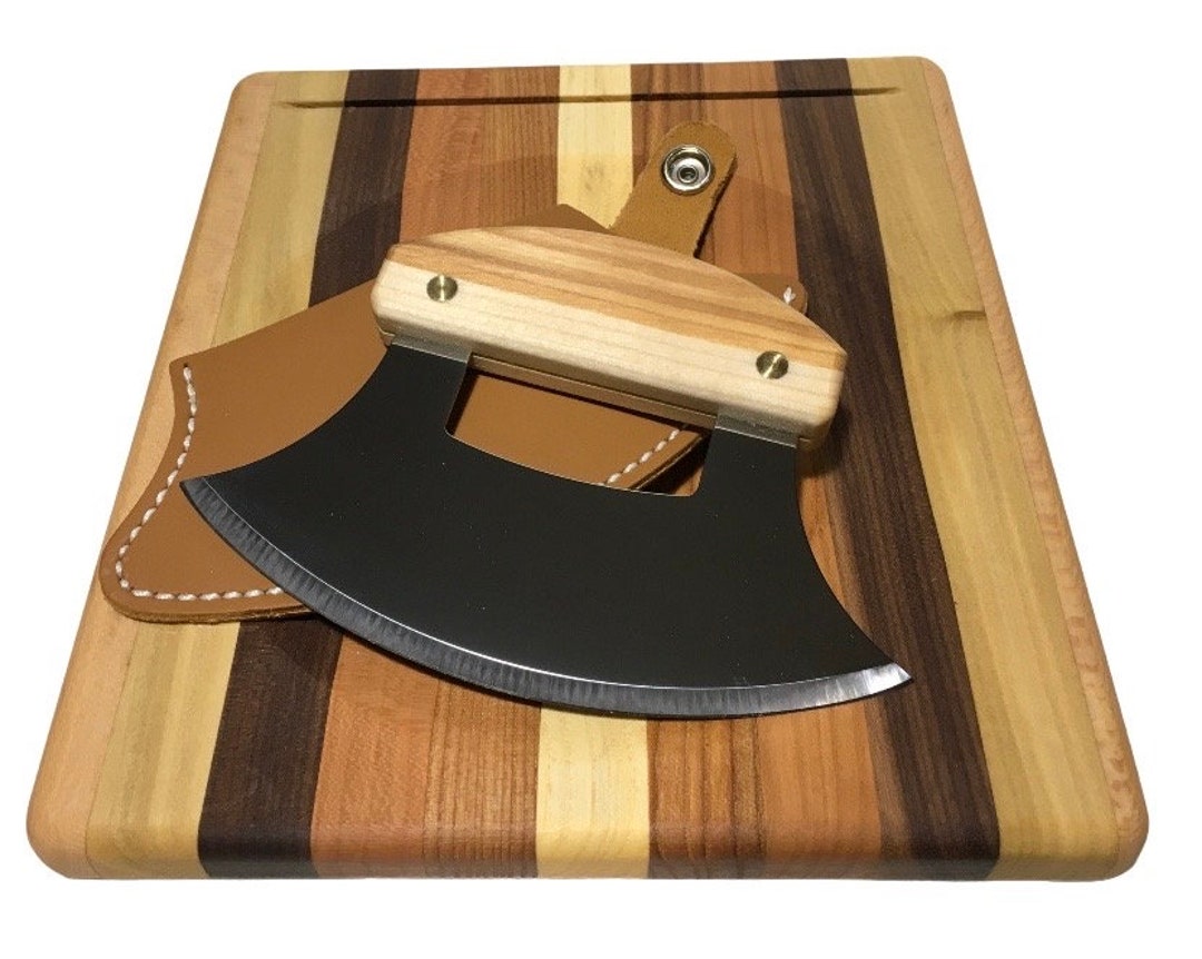 Value Handmade in USA Wood Ulu Knife Cutting Chopping Bowl/board 8.5 X ...