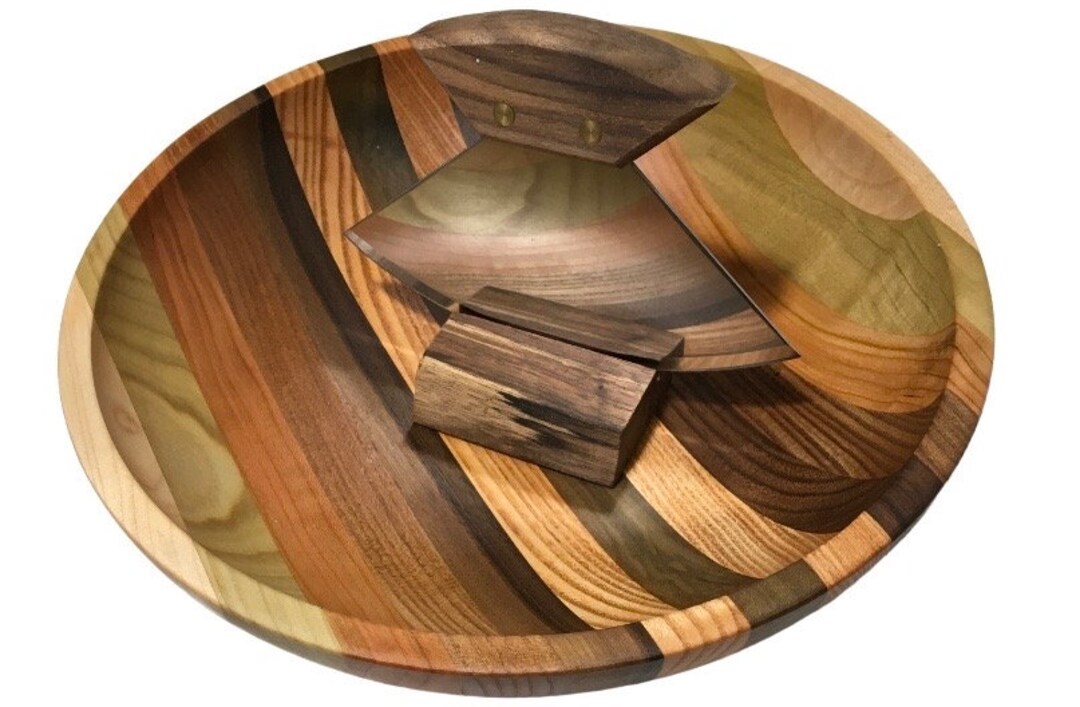 Handmade in USA Wood Ulu Knife Cutting Unique Chopping Bowl 10 ...