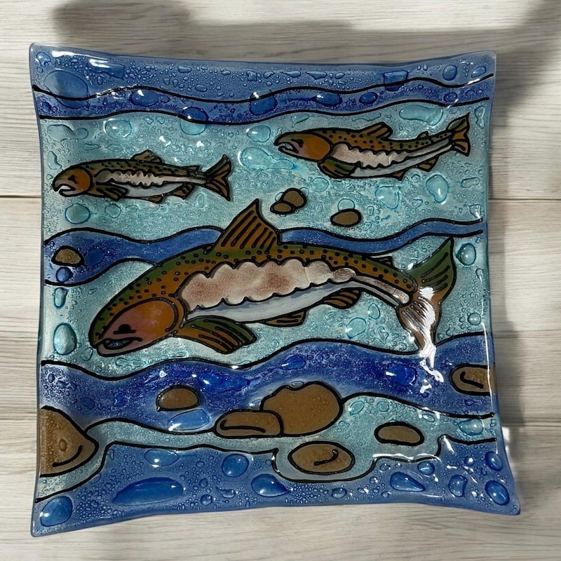 Fused Glass Fish Dish - Etsy