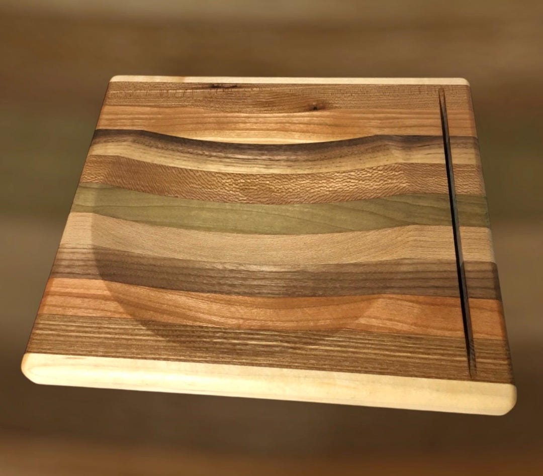 Natural Coloring Handmade in USA Wood Ulu Knife Cutting Chopping Bowl ...